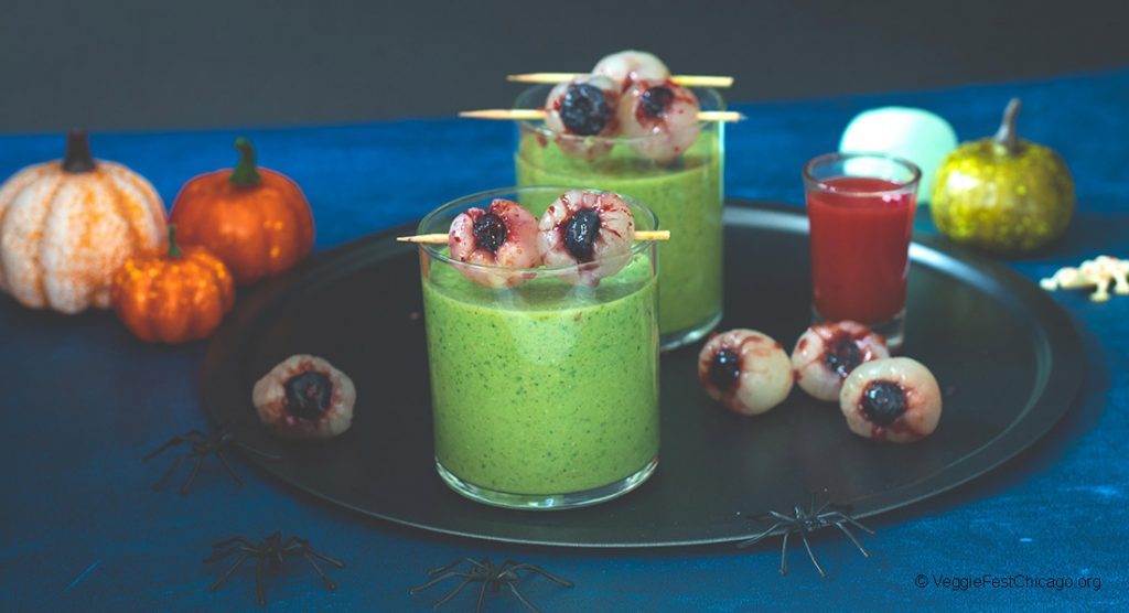 Scary Green Smoothies With Lychee Eyeballs Recipe | Veggie Fest